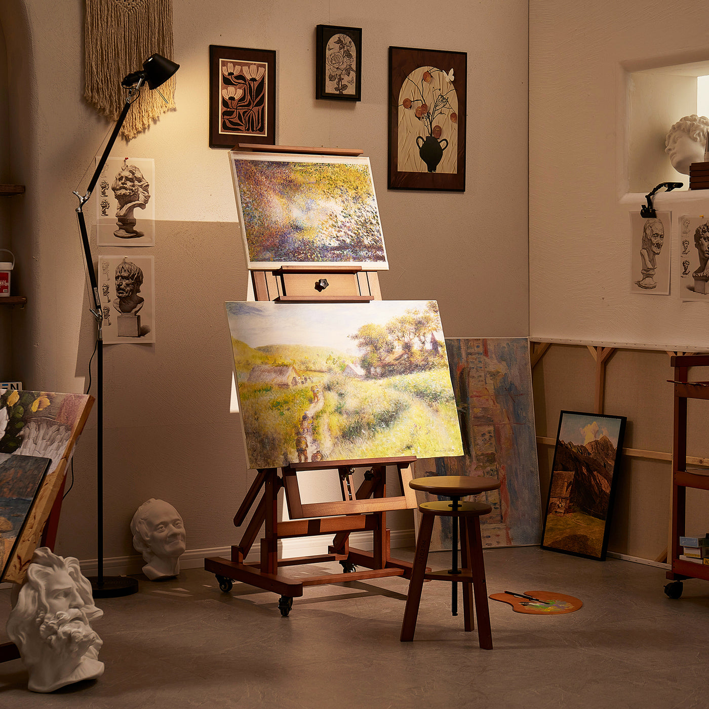 MEEDEN Deluxe Multi-Function Heavy Duty Large Artist Easel-Walnut-DHJ-
