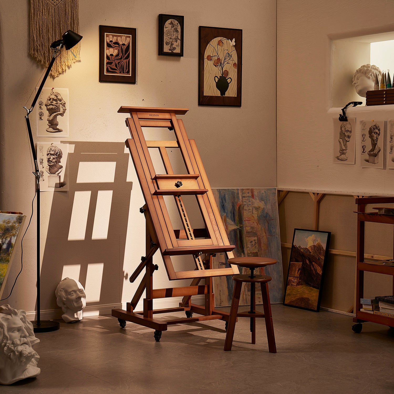 MEEDEN Deluxe Multi-Function Heavy Duty Large Artist Easel-Walnut-DHJ-