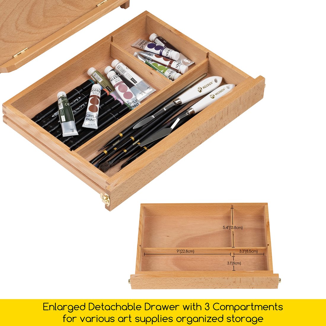 MEEDEN Table Sketch Box Tabletop Easel with Storage Drawer