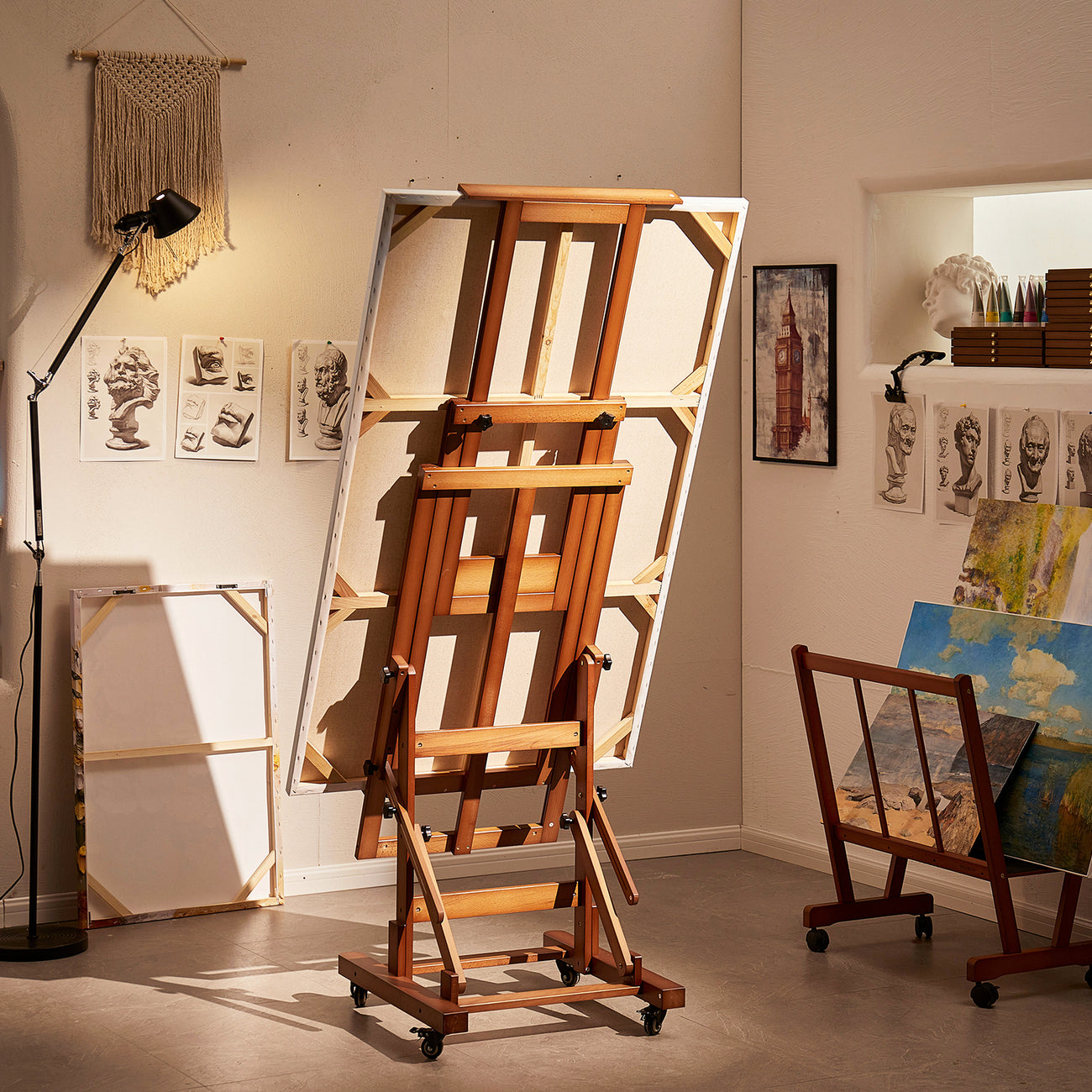 MEEDEN Deluxe Multi-Function Heavy Duty Large Artist Easel-Walnut-DHJ-