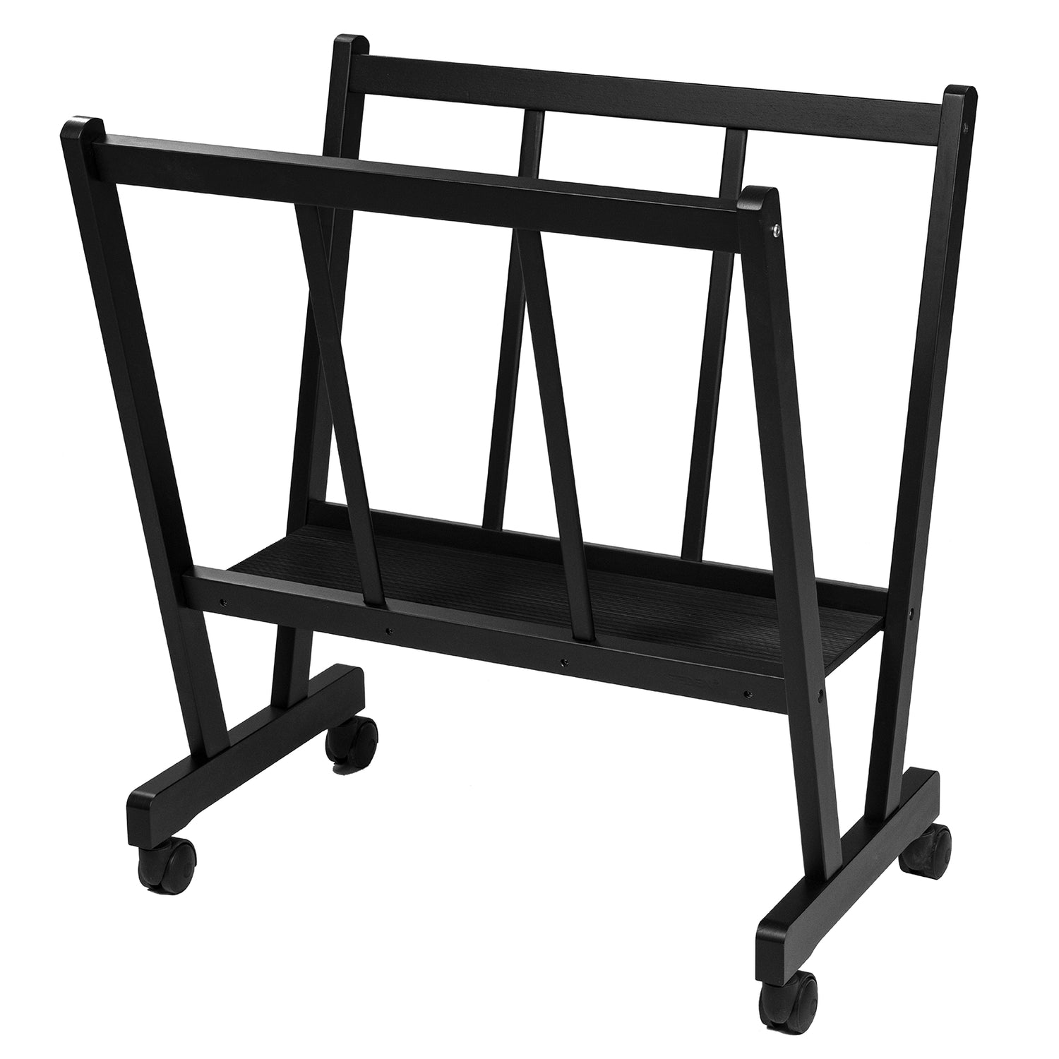 MEEDEN Wooden Large Print Rack with Castors-Black