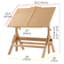 MEEDEN Solid Wood Drafting Table, Artist Drawing Desk