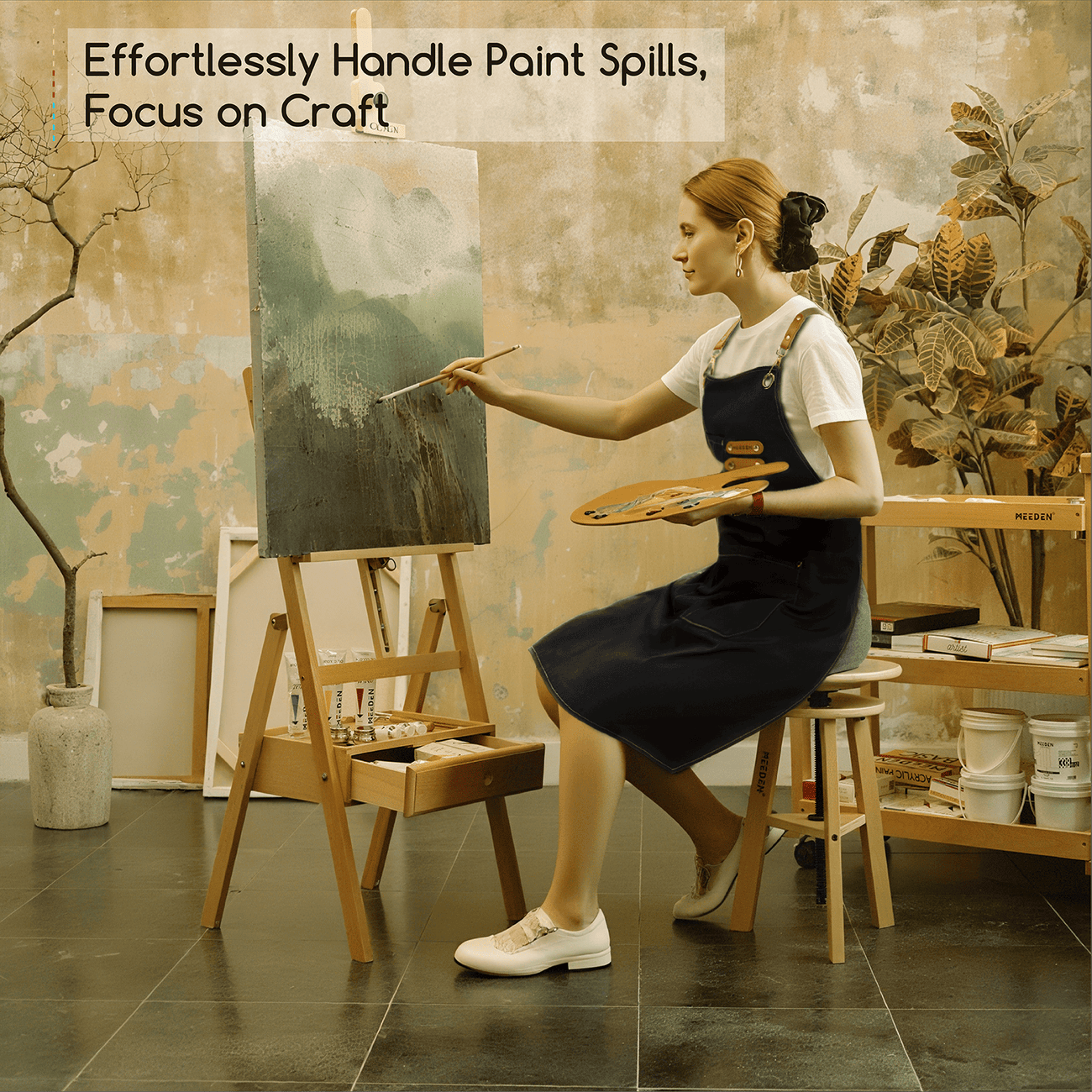 MEEDEN Waterproof Painting Apron – For Art & Crafts