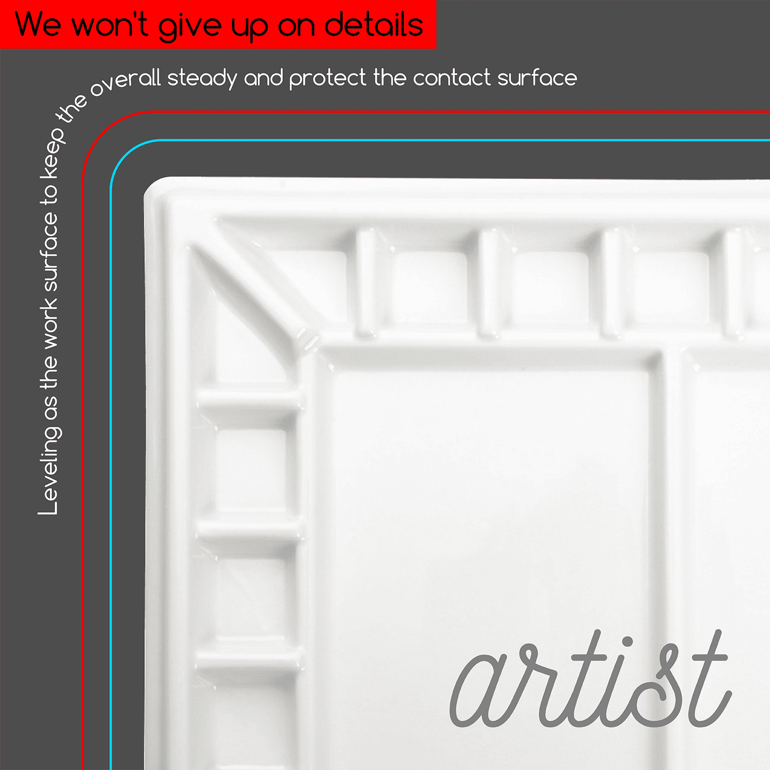 MEEDEN Studio Porcelain Watercolor Paint Palette - 17 Wells & Durable