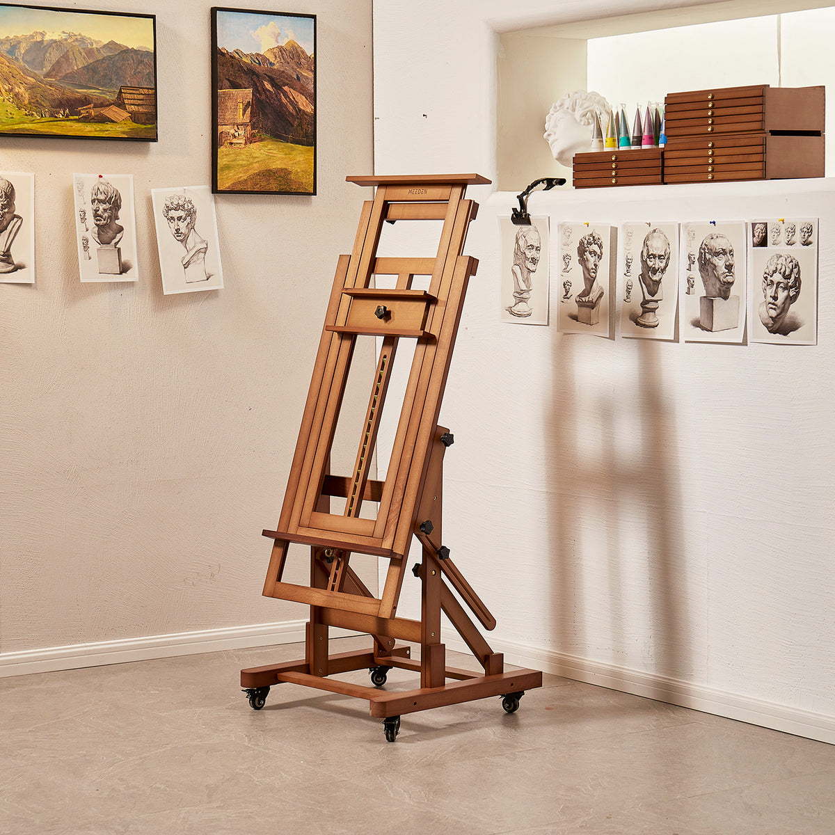 MEEDEN Deluxe Multi-Function Heavy Duty Large Artist Easel-Walnut-DHJ-