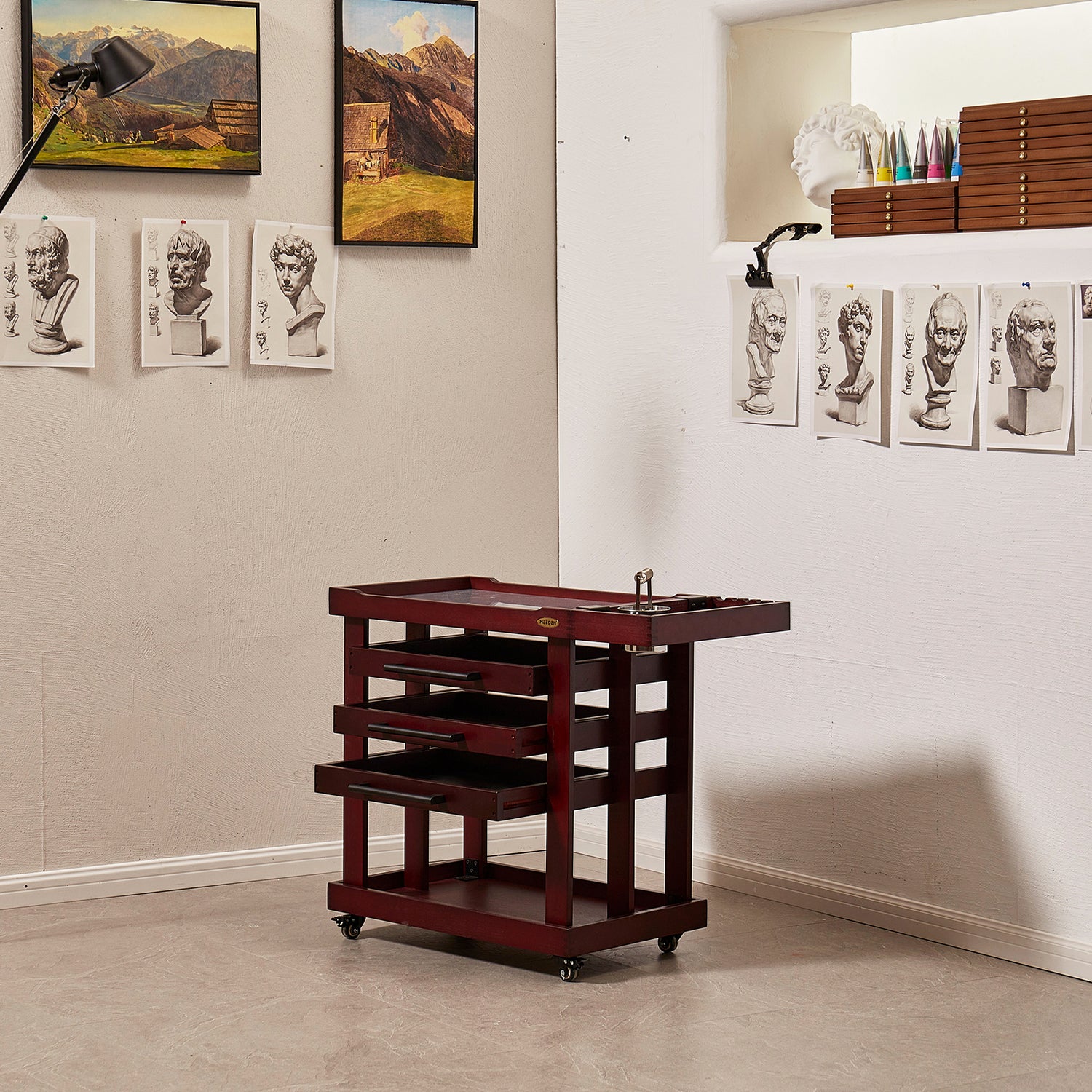 MEEDEN Deluxe 5-Tier Artist Storage Cart with Drawers - Space Saver