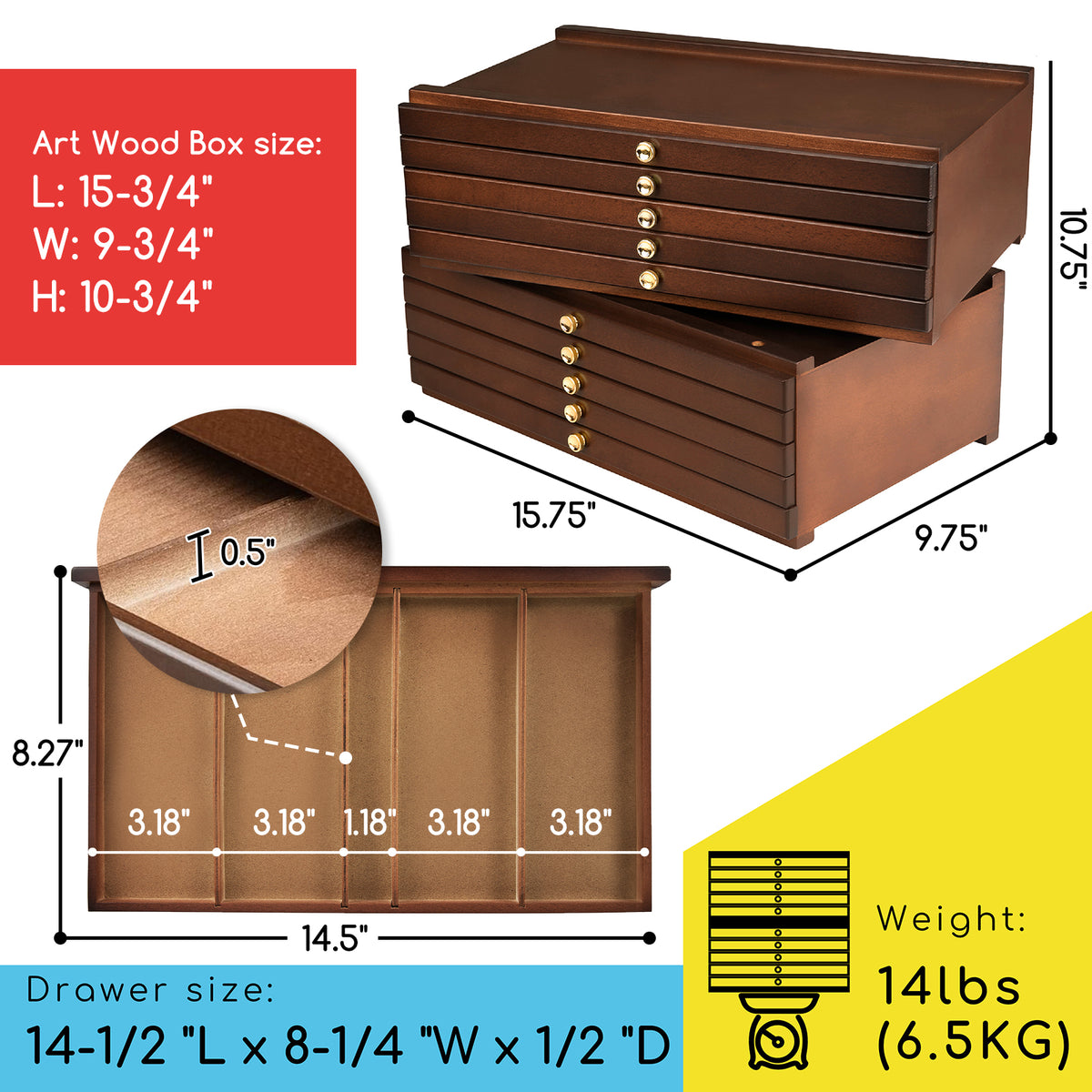 MEEDEN Multi-Drawer Art Supply Storage Box - Large
