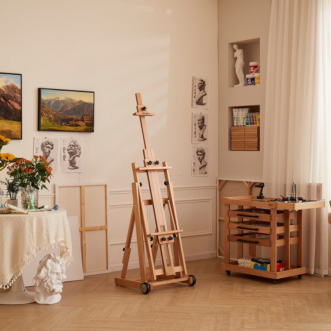 MEEDEN Versatile Studio H-Frame Artist Easel - Adjustable & Mobile