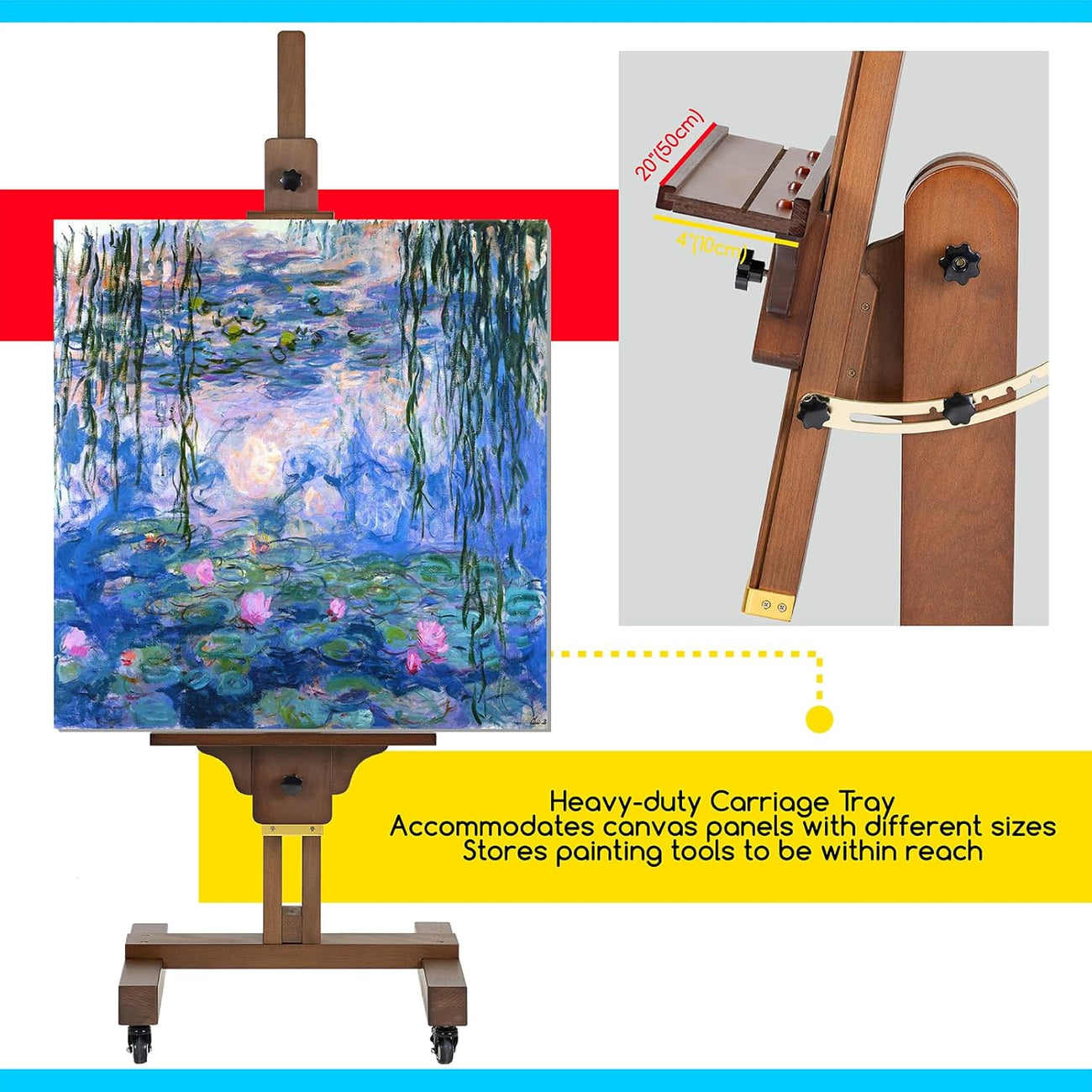 MEEDEN Walnut Artist Easel - Adjustable & Extra Large