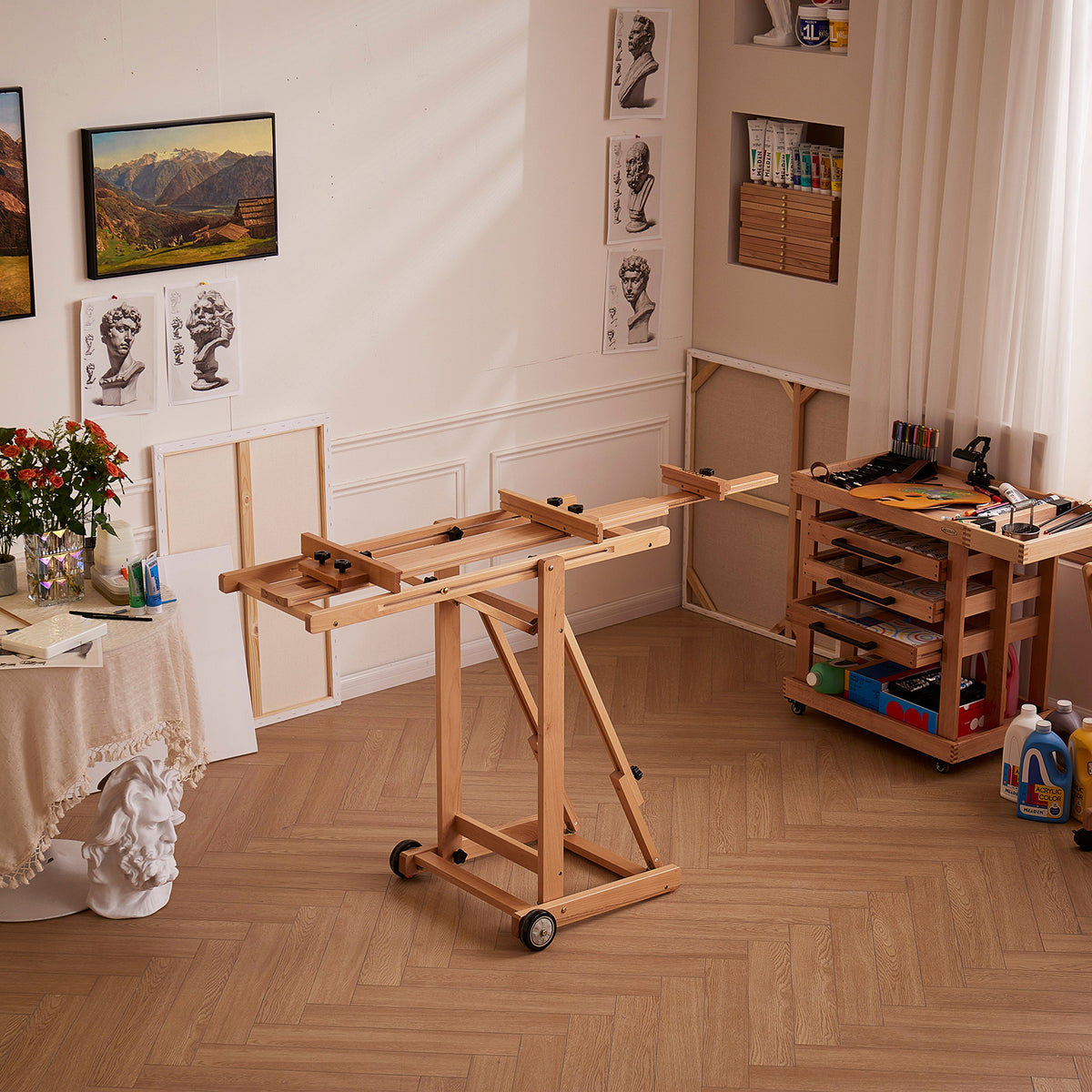 MEEDEN Versatile Studio H-Frame Artist Easel - Adjustable & Mobile