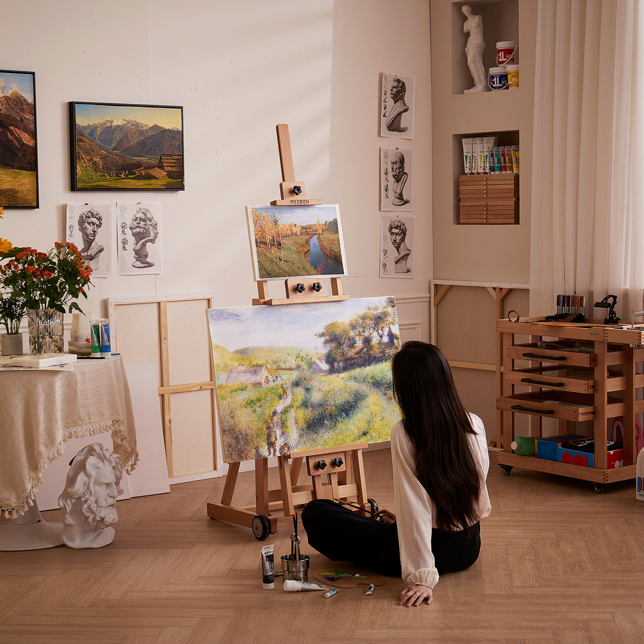 MEEDEN Versatile Studio H-Frame Artist Easel - Adjustable & Mobile