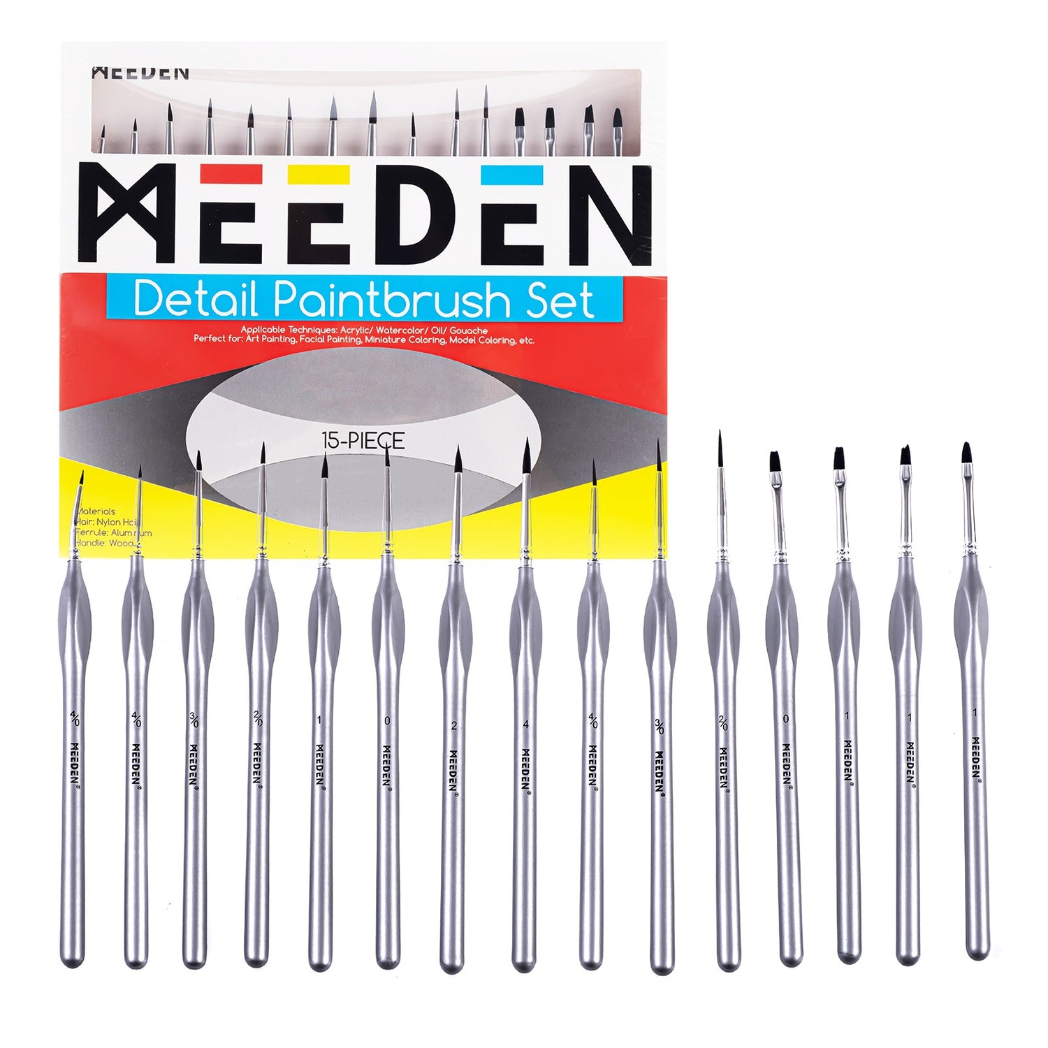 MEEDEN 15 Pcs Micro Detail Paint Brush Set - MEEDEN ART