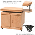 MEEDEN Adjustable Desktop & Artist Taboret Rolling Cart