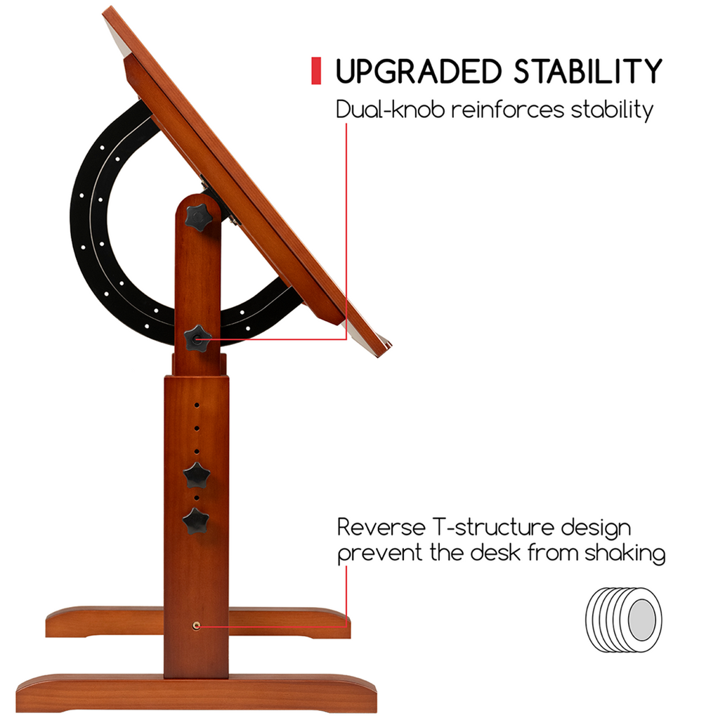 MEEDEN Wood Drafting Table, Walnut Color — MEEDEN ART