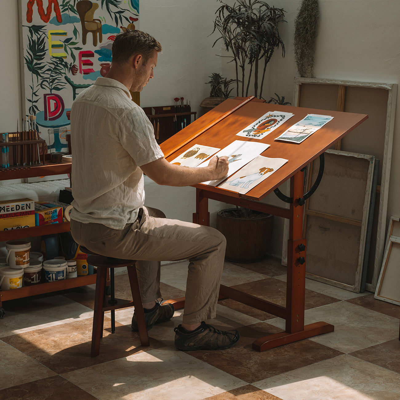 MEEDEN Extra Large Wood Drafting Table - MEEDEN ART