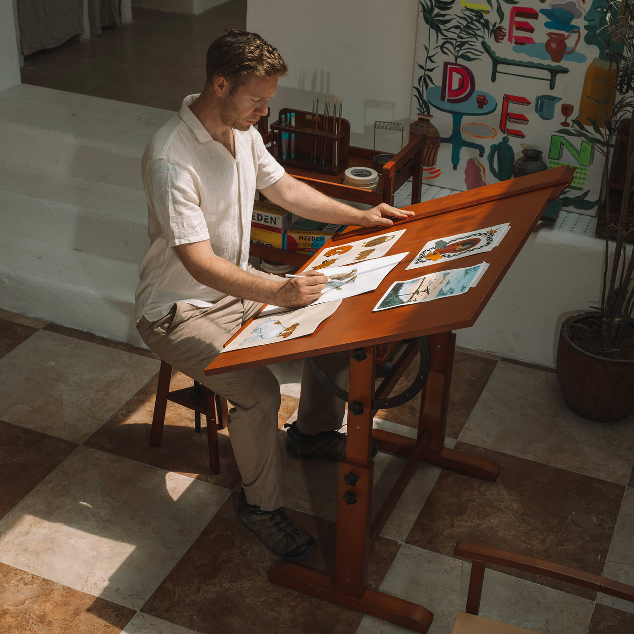 MEEDEN Extra Large Wood Drafting Table - MEEDEN ART