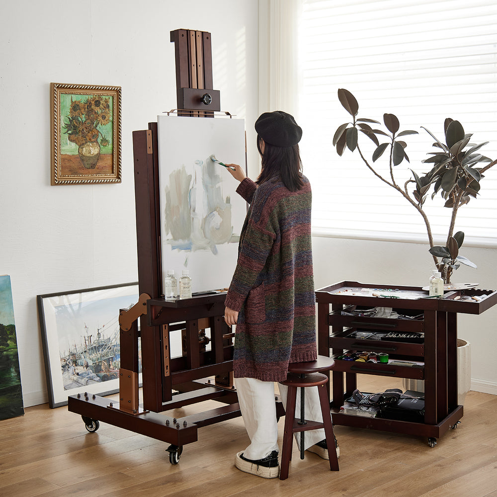 MEEDEN Pro Semi-Automatic Easel DHJ-5 | Flat & Standing Modes