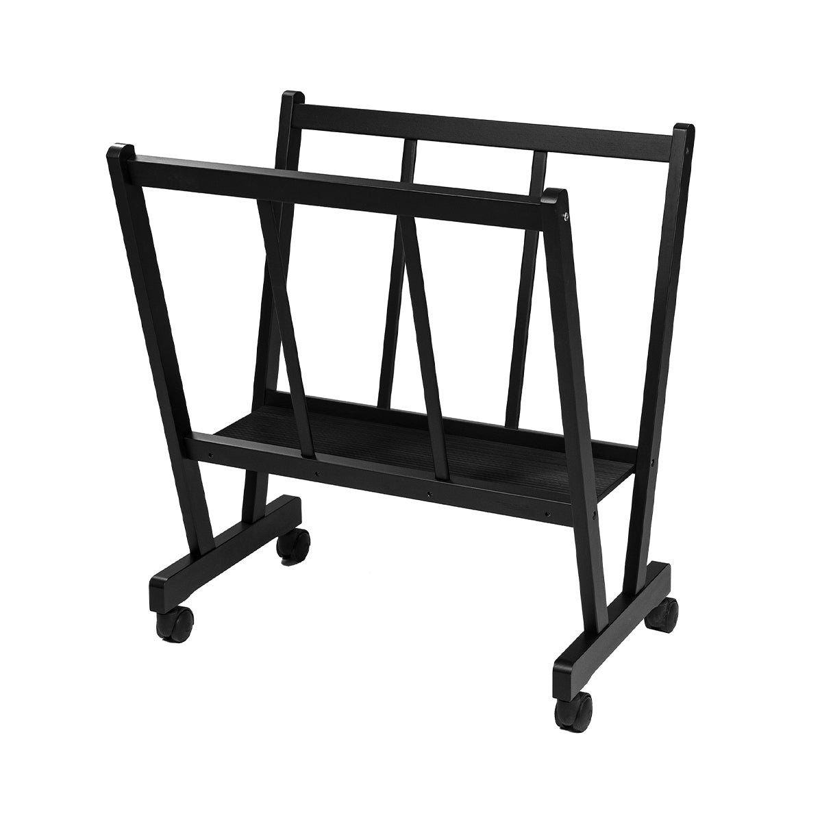 MEEDEN Wooden Large Print Rack with Castors-Black