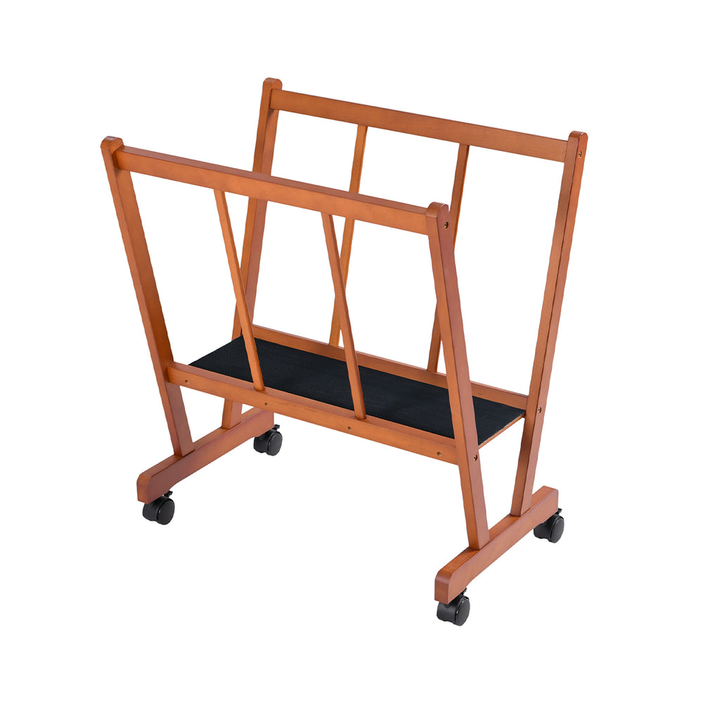MEEDEN Wood Large Print Rack with Castors Walnut Color