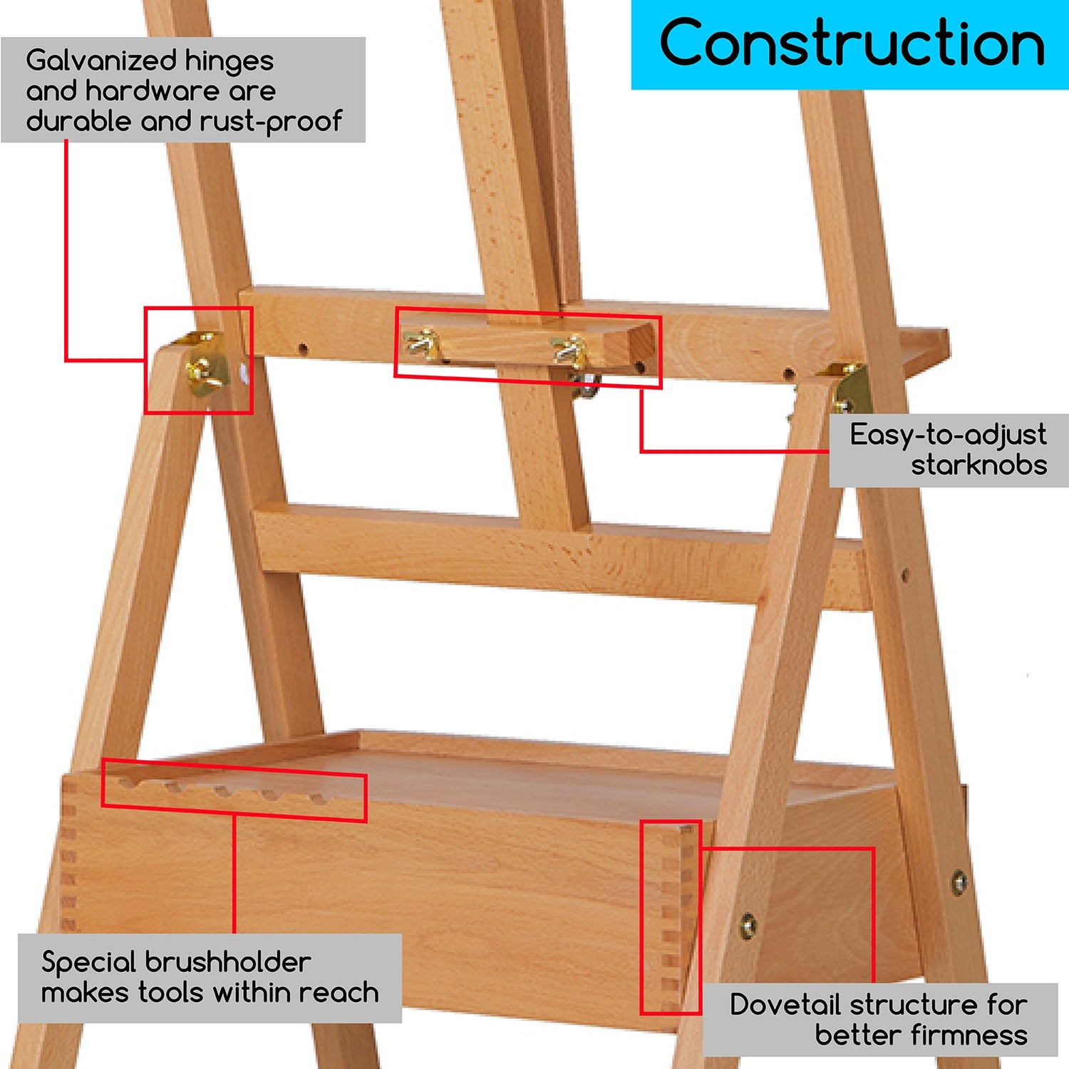 MEEDEN Forward Tilt Studio H-Frame Wooden Easel