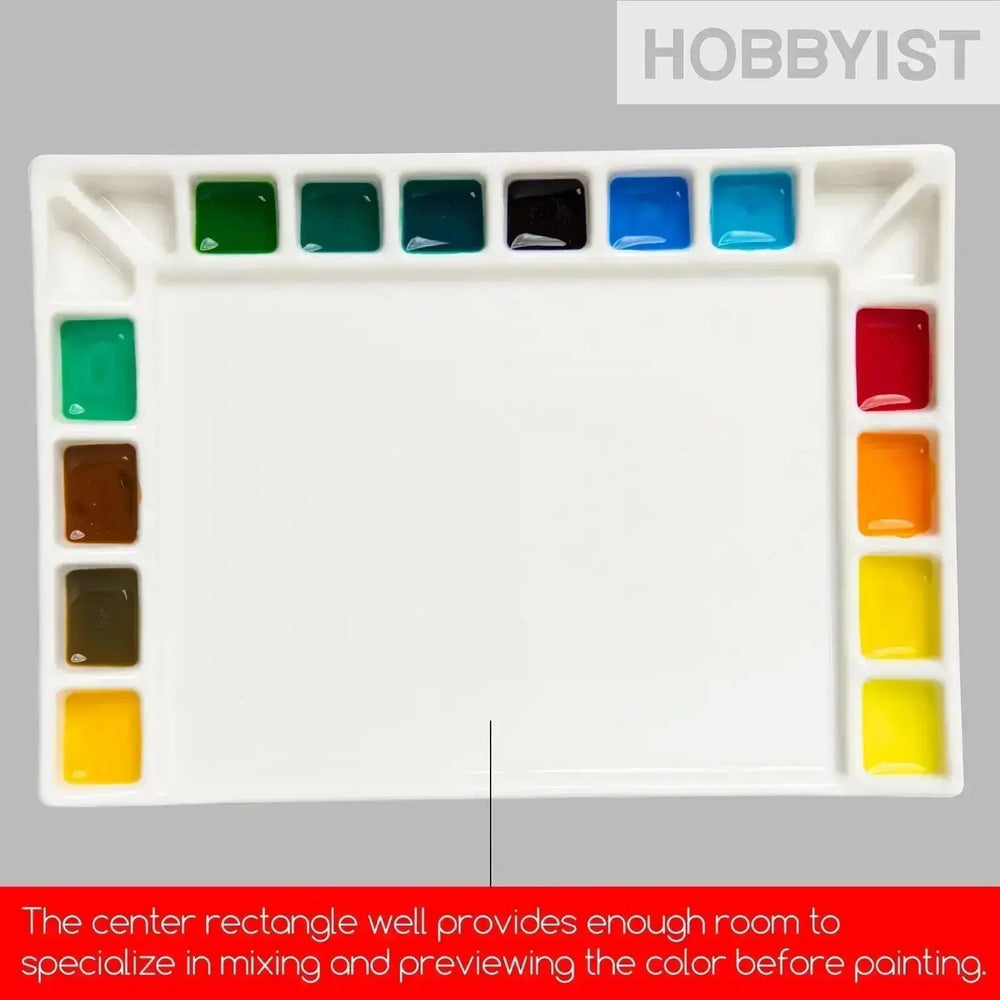 MEEDEN 18-Well Porcelain Ceramic Paint Palette - MEEDEN ART