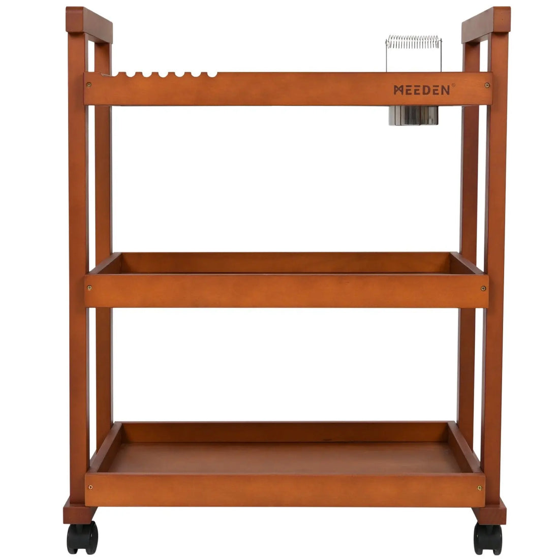 MEEDEN 3-Tier Storage Art Cart/Trolley, Light Walnut-W13