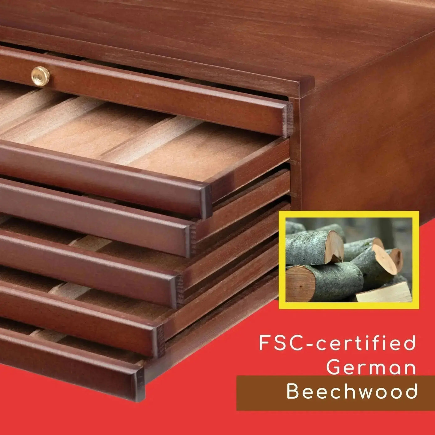 MEEDEN Multi-drawer Wood Artist Supply Storage Box, — MEEDEN ART