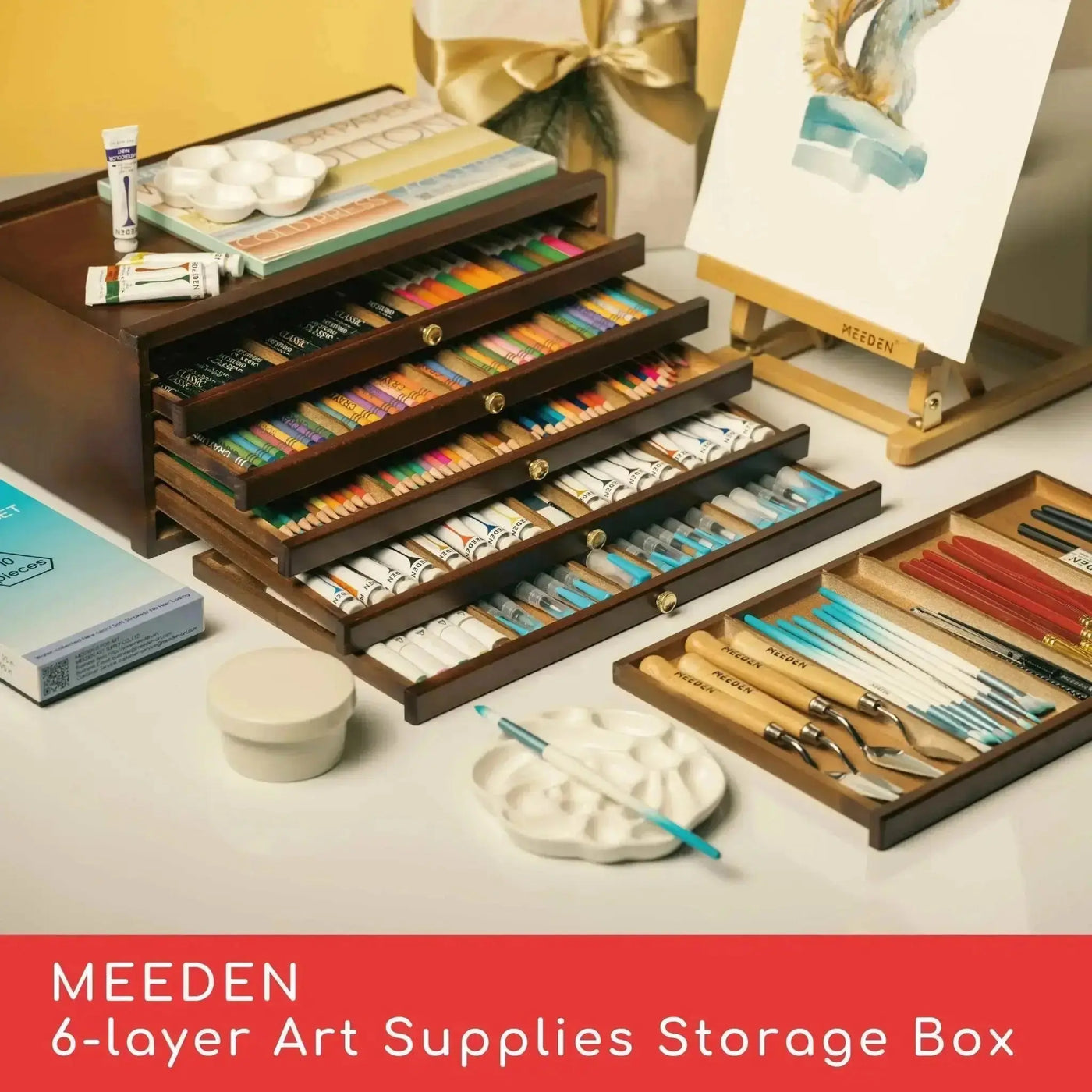 MEEDEN Multi-drawer Wood Artist Supply Storage Box, — MEEDEN ART
