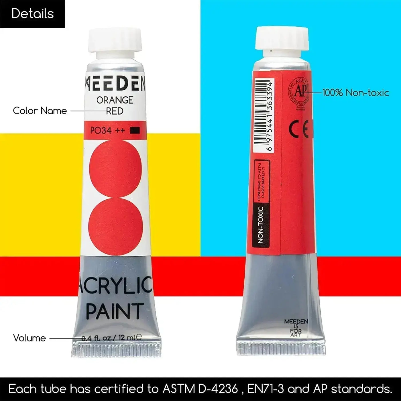 MEEDEN Acrylic Paint Set, 100 Tubes, 12 ml / 0.41 oz — MEEDEN ART