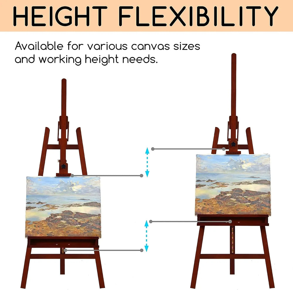 MEEDEN Artist Large A-Frame Adjustable Easel Stand Walnut