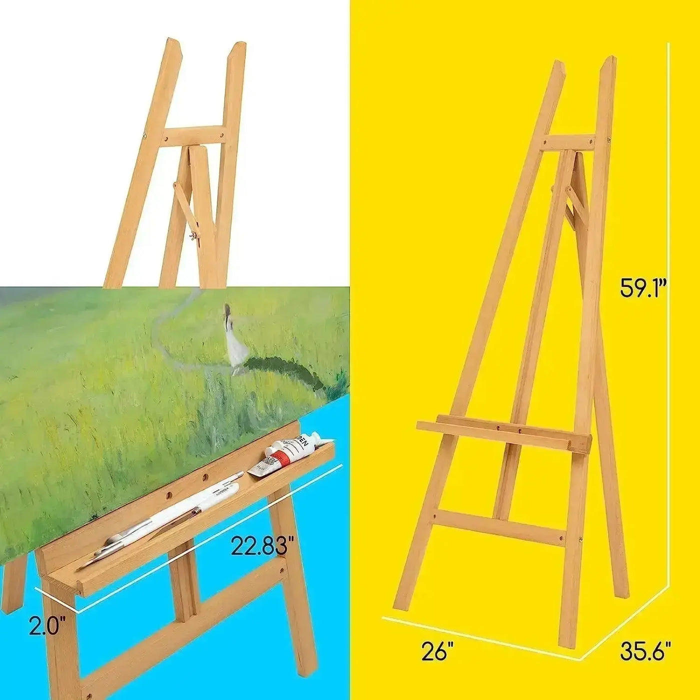 MEEDEN Artist Large Adjustable Wooden Easel, 59" Height