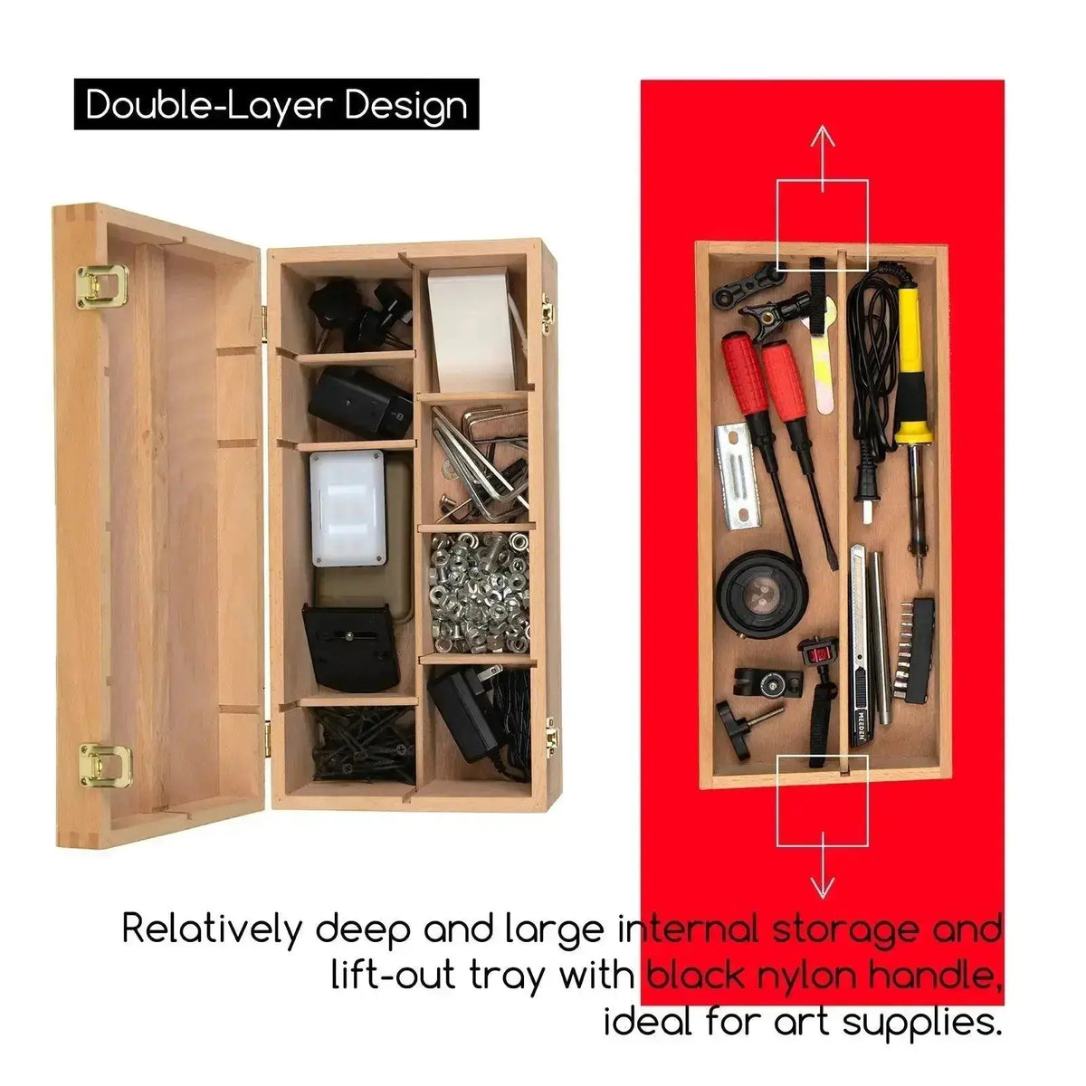 MEEDEN Large Multi-Function Solid Beech Storage Box - MEEDEN ART