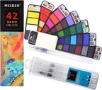 MEEDEN Foldable Solid Watercolor Paint Set, 42 Assorted Colors