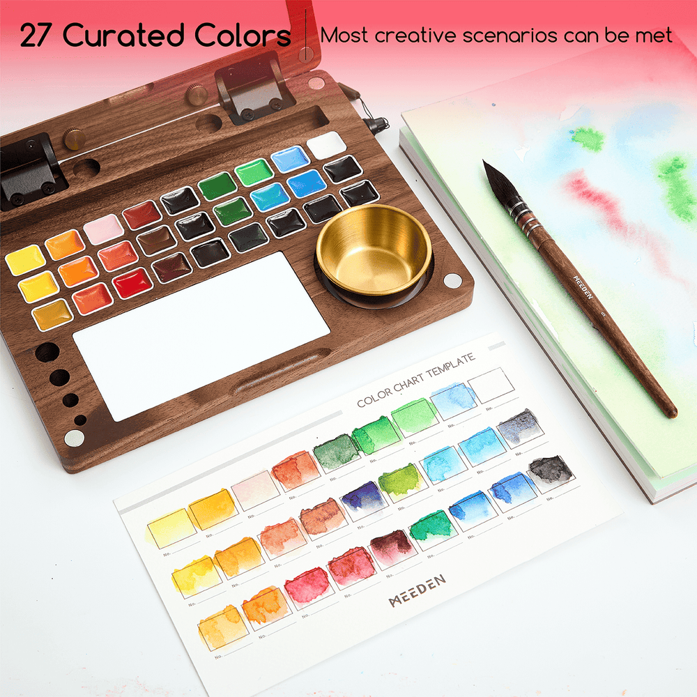 MEEDEN Premium Artist-Grade Watercolor Set - Luxury 27 Color Collectio