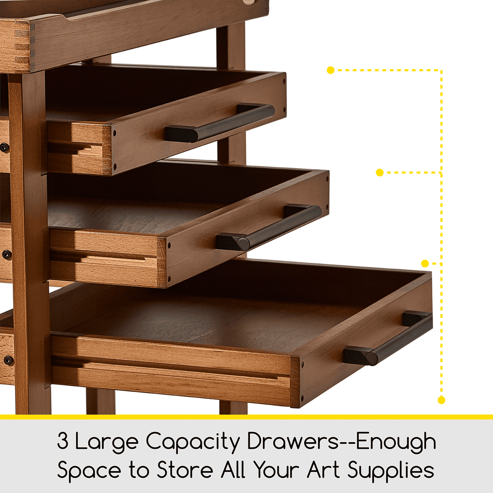 MEEDEN Deluxe Artist Supplies Storage Cart, 5-Tier Taboret-Walnut-W13H