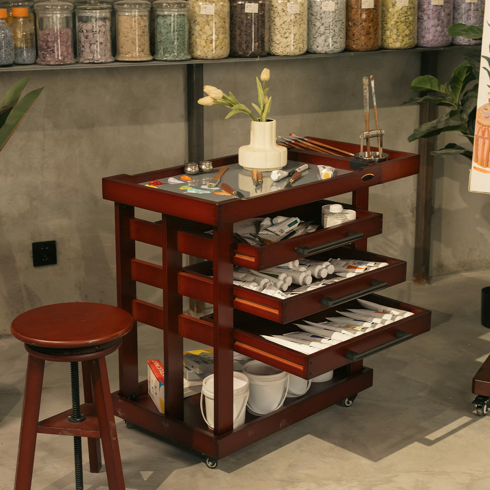 MEEDEN Deluxe 5-Tier Artist Storage Cart with Drawers - Space Saver