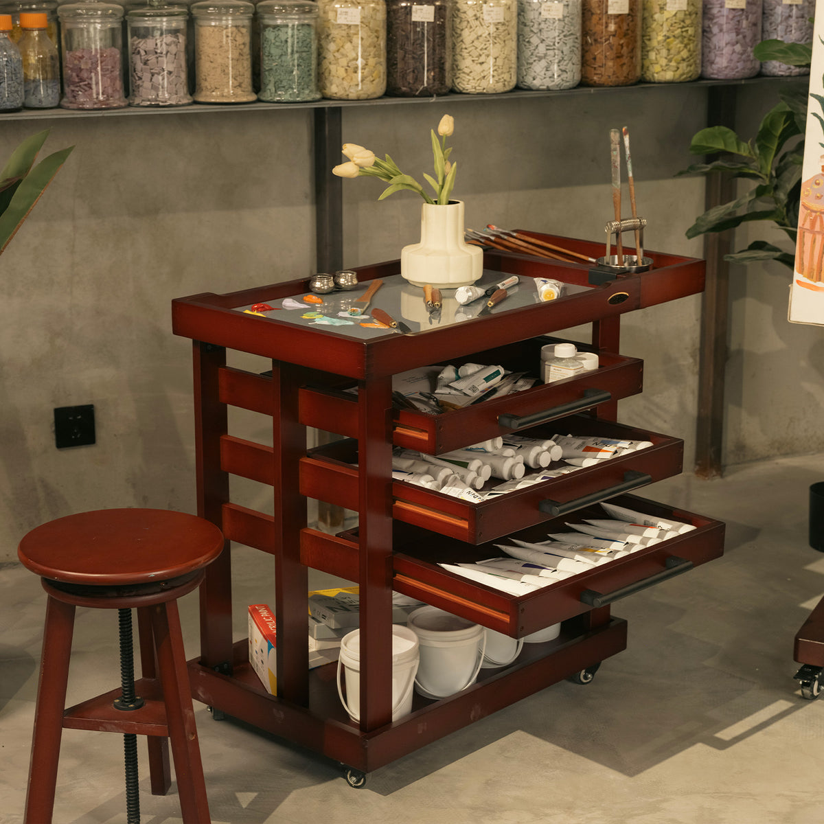 MEEDEN Deluxe 5-Tier Artist Storage Cart with Drawers - Space Saver